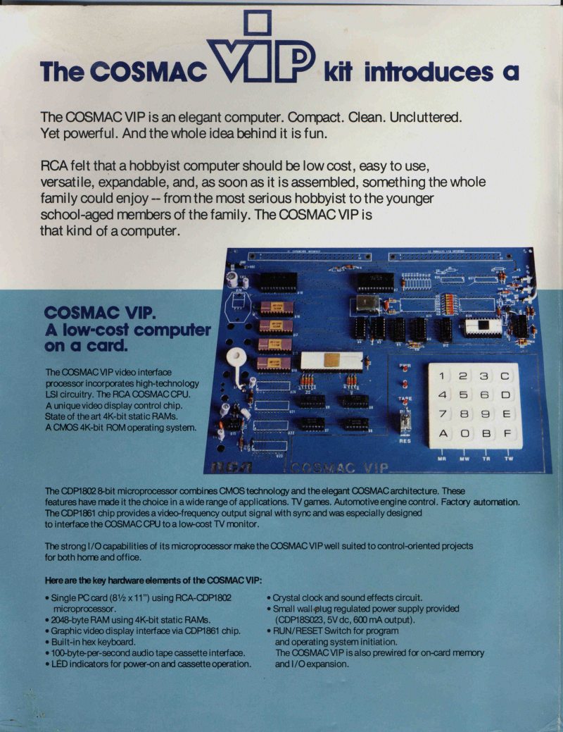 Cosmac VIP Bochure - Vintage Computer